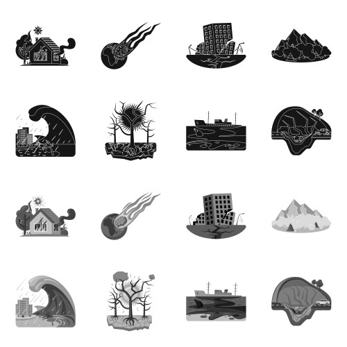 Isolated object of natural and disaster logo Vector Image