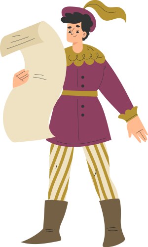 Medieval people character in standing pose wear Vector Image