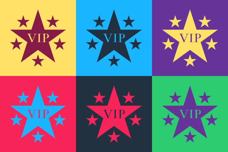Star vip with circle of stars on purple background