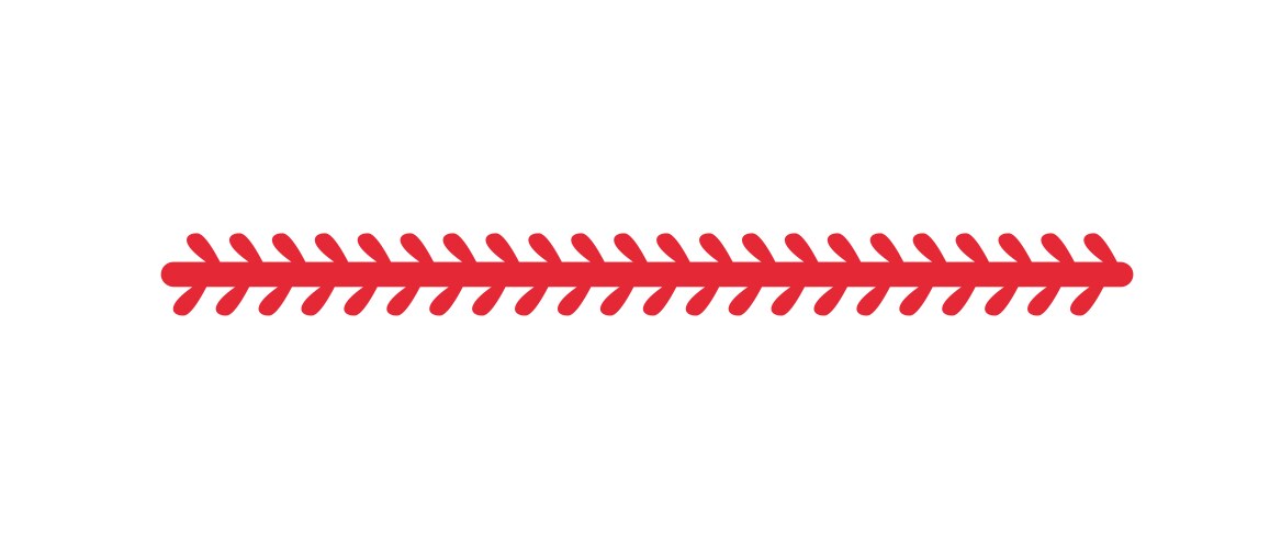 Red stitches of baseball stitch design Royalty Free Vector