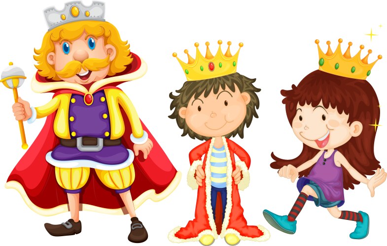 Cartoon color characters people royal family Vector Image