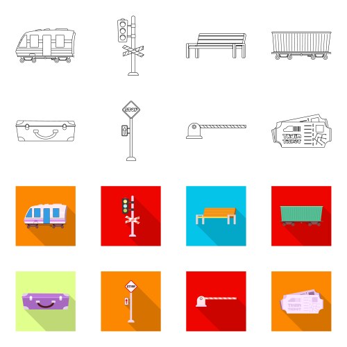 Train and station logo set Royalty Free Vector Image