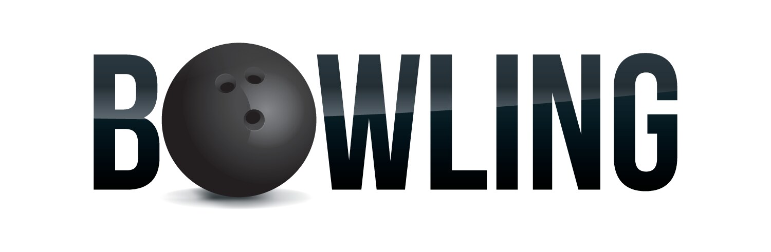 Bowling strike monochrome clip art Royalty Free Vector Image