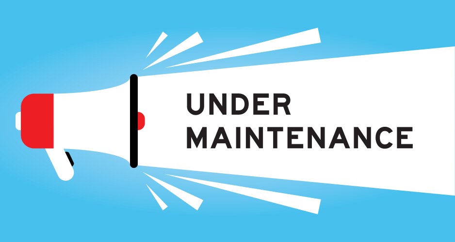 Grunge red under maintenance word square rubber Vector Image