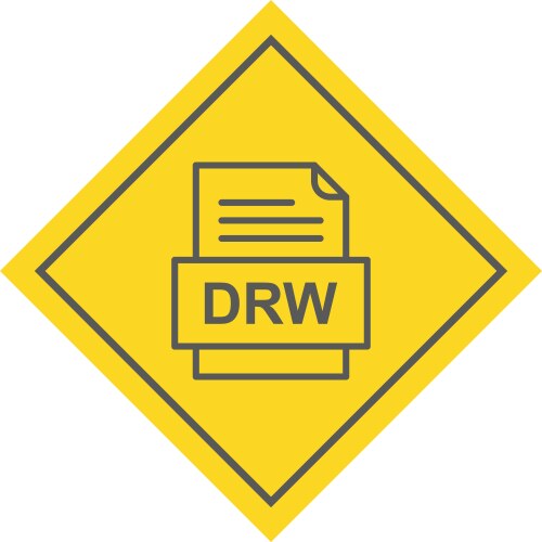 Drw file document icon Royalty Free Vector Image