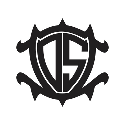 Ds logo monogram with hexagon line rounded design Vector Image