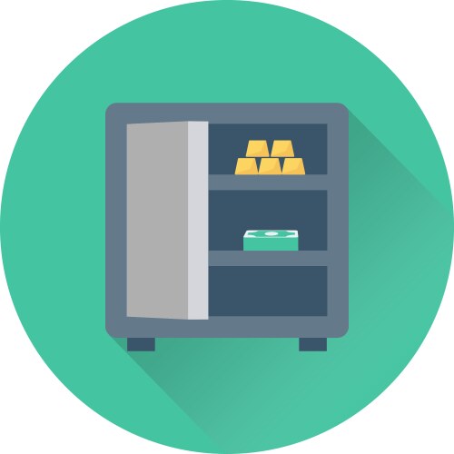 Money locker Royalty Free Vector Image - VectorStock