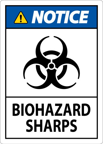 Biohazard label sharps Royalty Free Vector Image