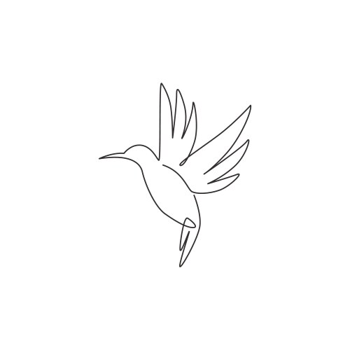 One single line drawing cute elegant fly dove Vector Image