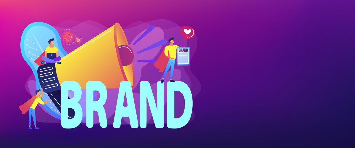 Brand identity concept banner header Royalty Free Vector