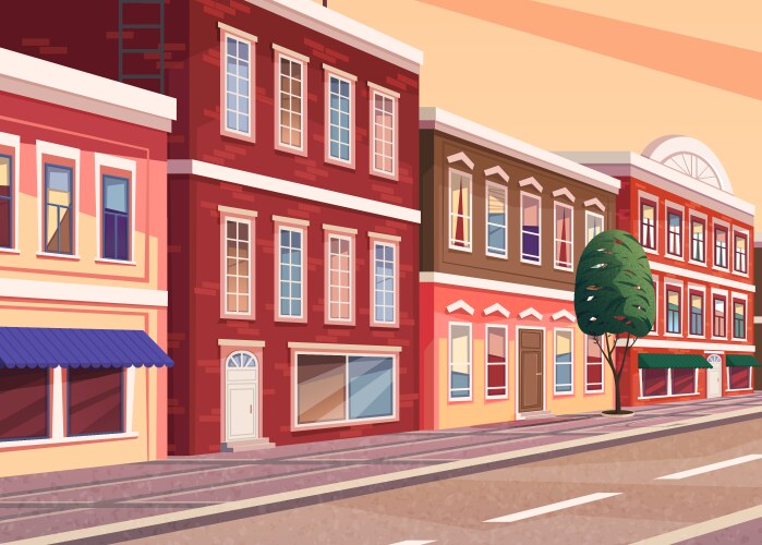 Street town cartoon Royalty Free Vector Image - VectorStock