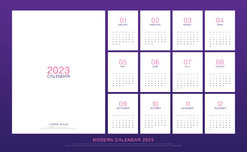 Calendar 2023 Vector Images (over 30,000)