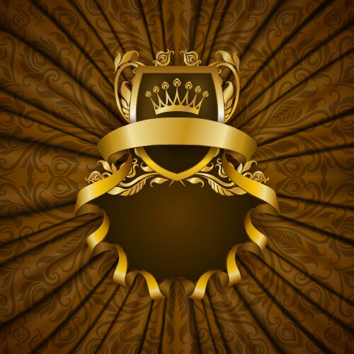 Elegant golden frame banner Royalty Free Vector Image