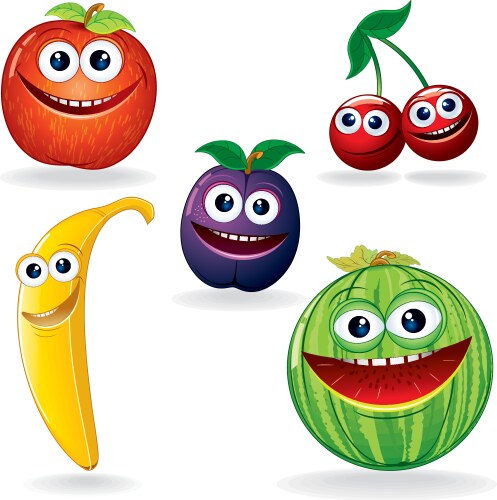 Funny fruits Royalty Free Vector Image - VectorStock