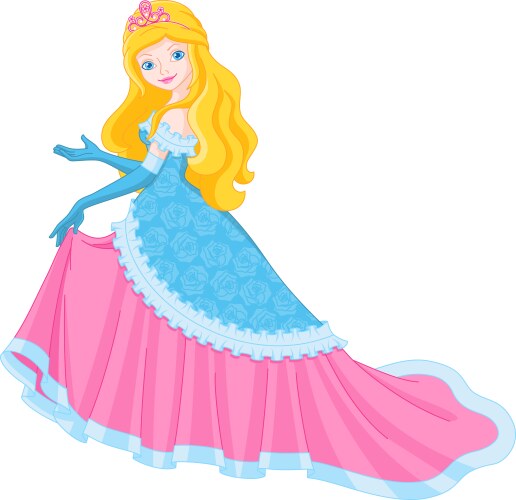 Beautiful princess sitting Royalty Free Vector Image