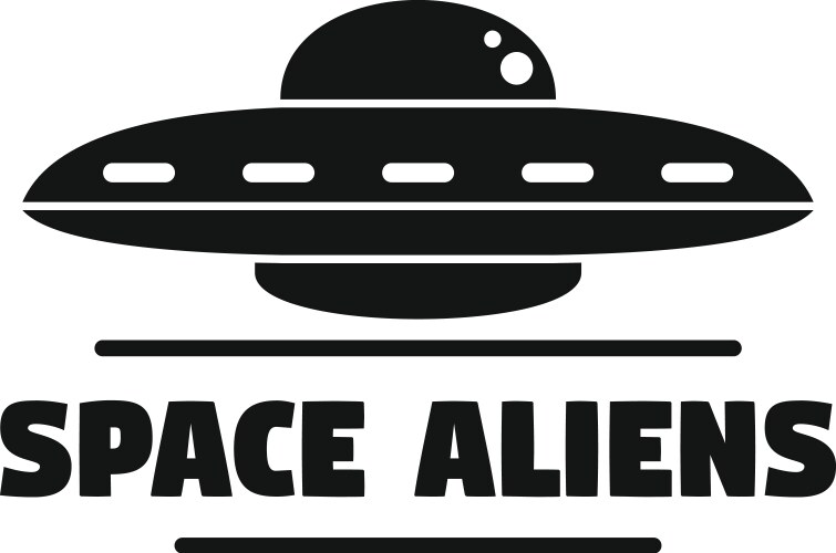 Space aliens logo simple style Royalty Free Vector Image