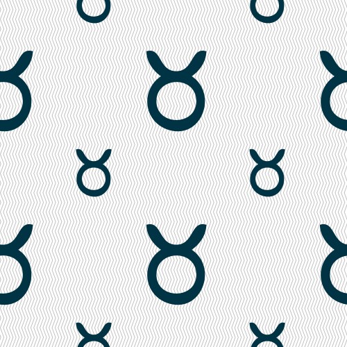 Taurus sign seamless pattern with geometric Vector Image
