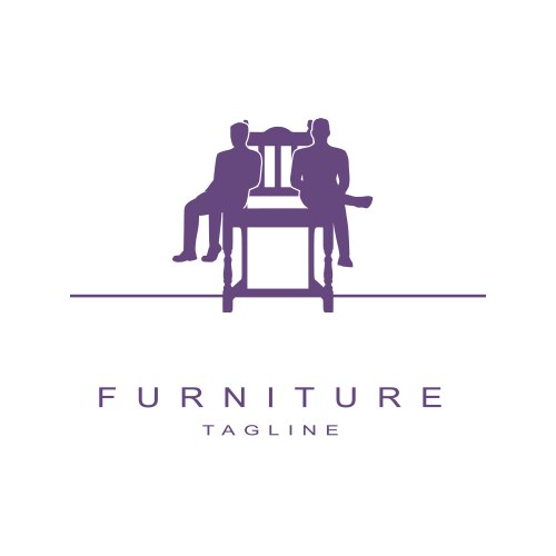 Woman sitting on a chair logo design isolated Vector Image