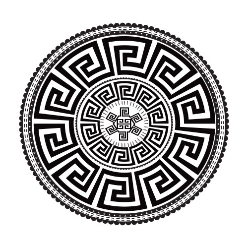 Greek boho mandala design ancient round Royalty Free Vector