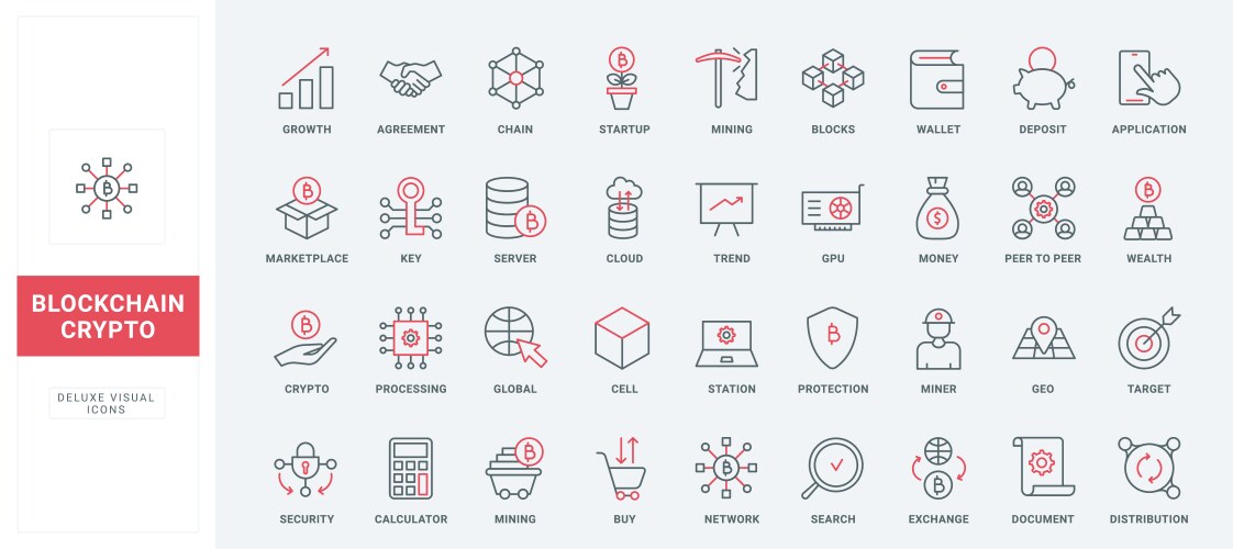 Startup thin black and red line icons set Vector Image