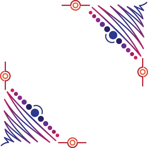 Doodle abstract handdrawn corner flower Royalty Free Vector