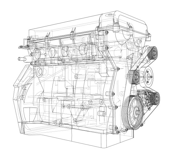 Car engine hand drawn sketch in doodle style Vector Image