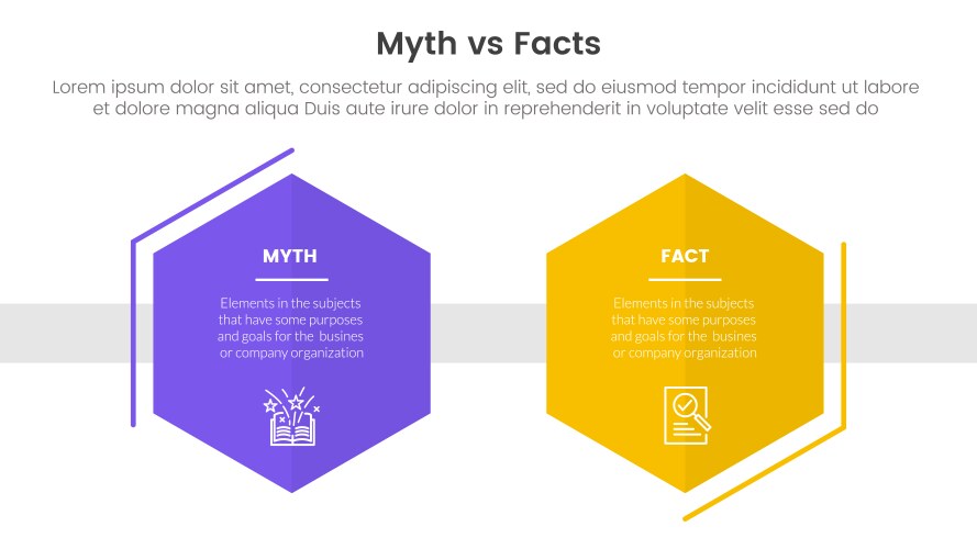 Fact vs myth comparison or versus concept Vector Image