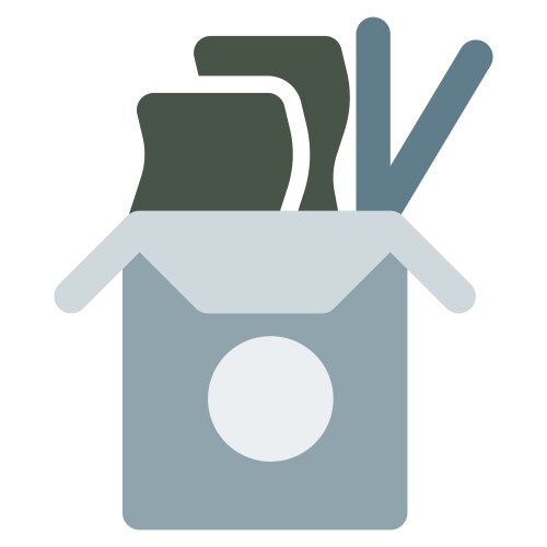 Fresh cooked rice served in disposable package Vector Image