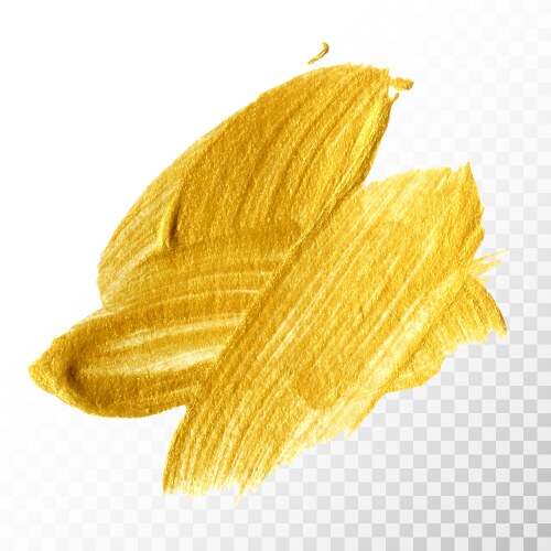 Realistic hand drawing golden brush stroke paint Vector Image