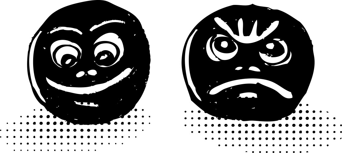 Arc shape with depressed facial expression Vector Image