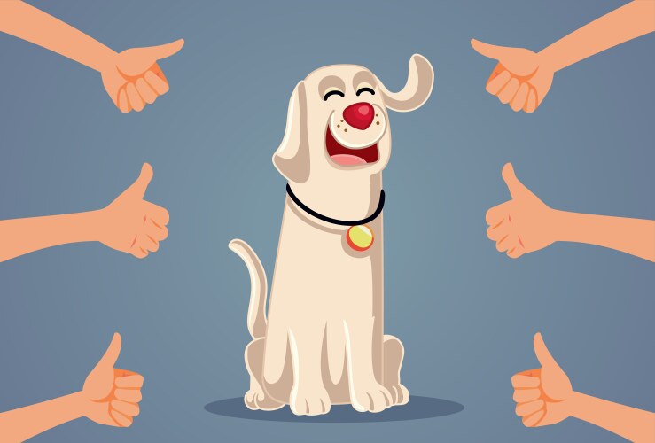 People appreciating a good dog cartoon Royalty Free Vector