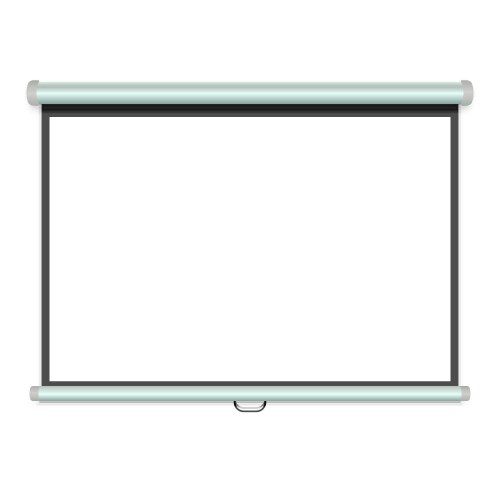 Cinema auditorium with screen and red seats Vector Image