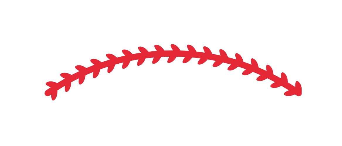 Red stitches of baseball stitch design Royalty Free Vector