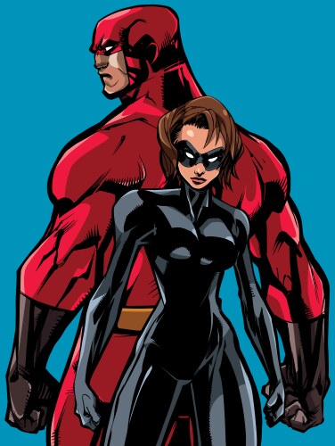 Superhero back isolated Royalty Free Vector Image