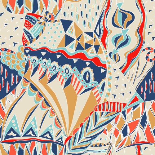 Playful hand drawn colorful print pattern Vector Image