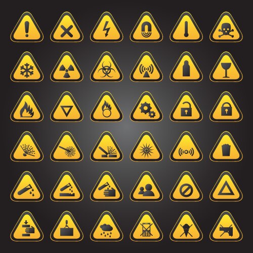 Hazard sign collection Royalty Free Vector Image