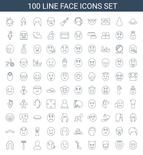 Face icons Royalty Free Vector Image - VectorStock