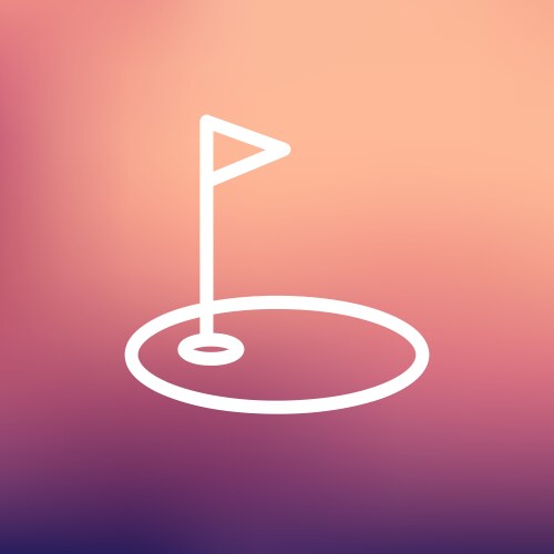 Golf hole and flag hand drawn outline doodle icon Vector Image