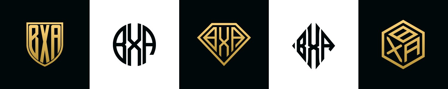 Initial letters bsl logo designs bundle Royalty Free Vector