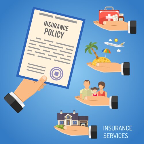 Family home insurance isometric Royalty Free Vector Image