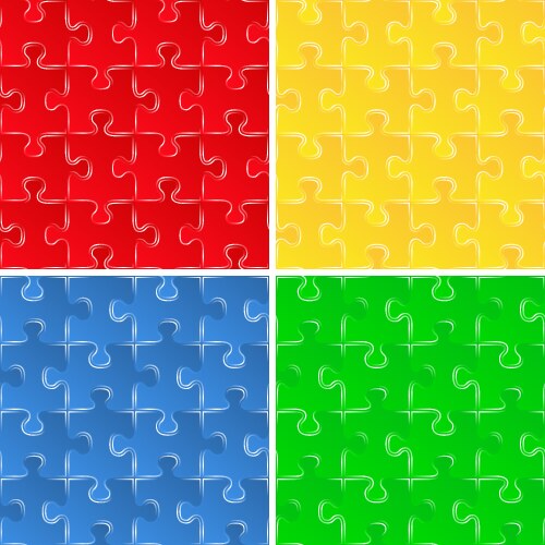 Jigsaw puzzle template with pieces arranged Vector Image