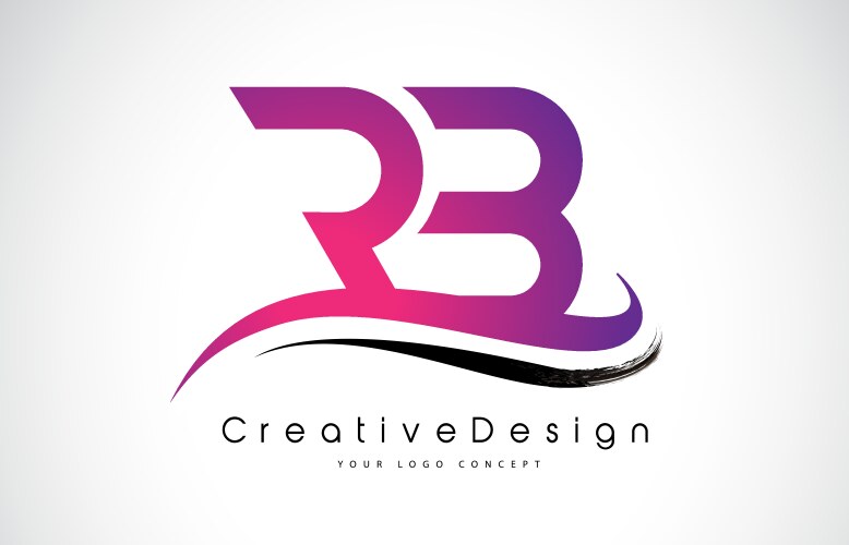 Rb r b letter logo design creative icon modern Vector Image
