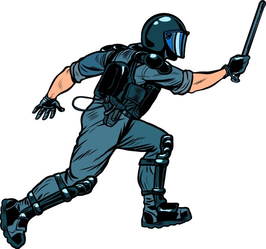 Police officers in tactical gear riot policemen Vector Image