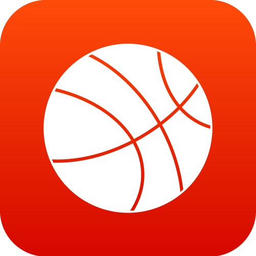Basketball ball in white with an orange outline Vector Image