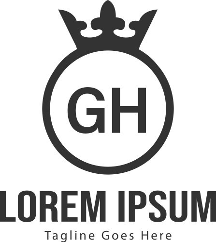 Initial gh logo template with modern frame Vector Image