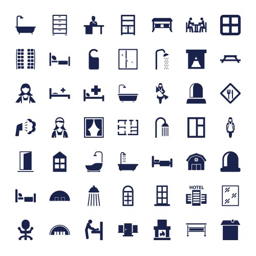 Room icons Royalty Free Vector Image - VectorStock