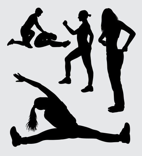 Male runner and female silhouette Royalty Free Vector Image