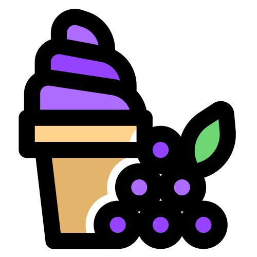 Yummy softy served with grapes Royalty Free Vector Image