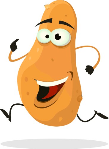 Cute cartoon potato character Royalty Free Vector Image