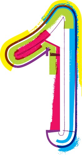 Number 1 in circus style Royalty Free Vector Image